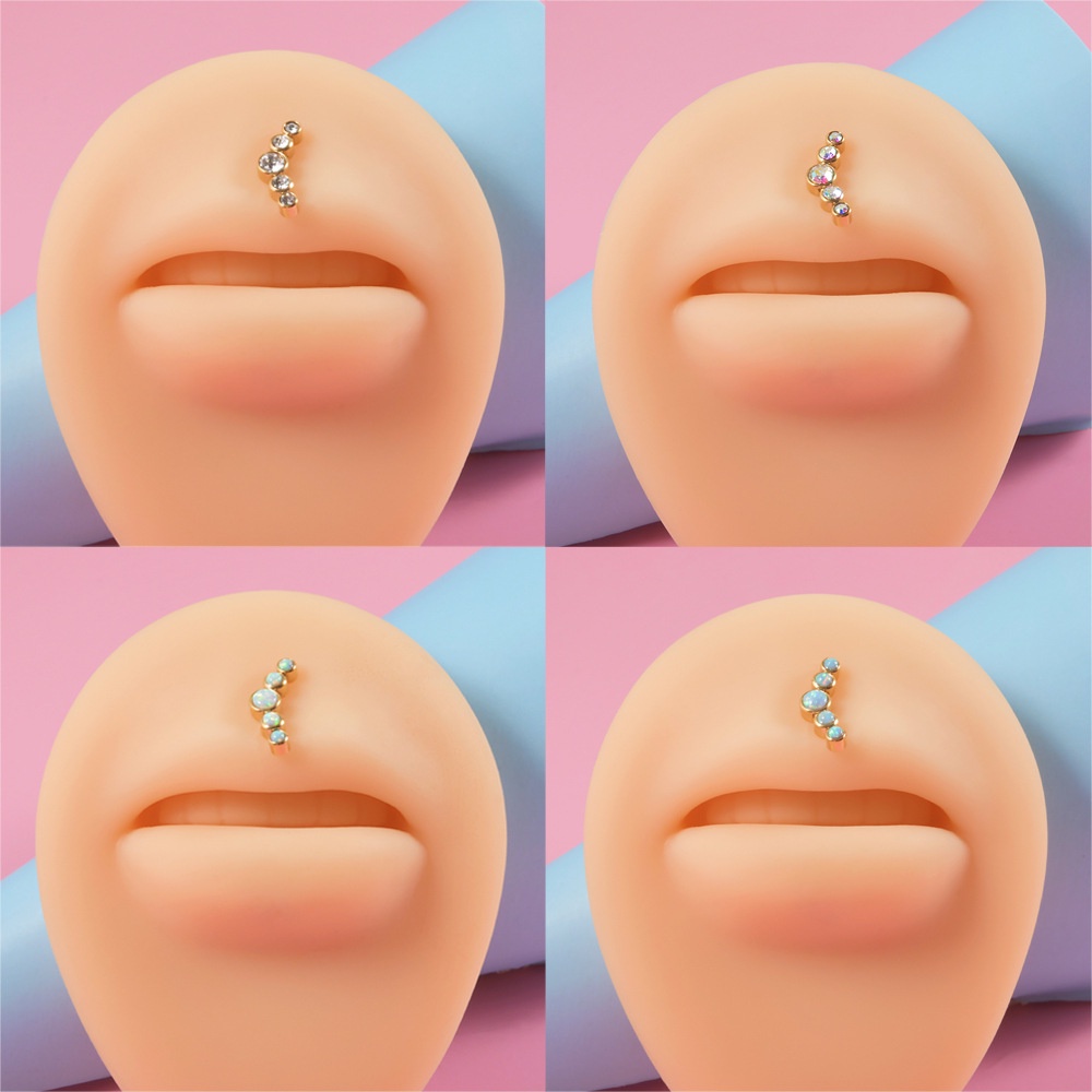 ต่างหูสตั๊ด สเตนเลส 16G 316L CZ OP26/OP17 | Shopee Thailand