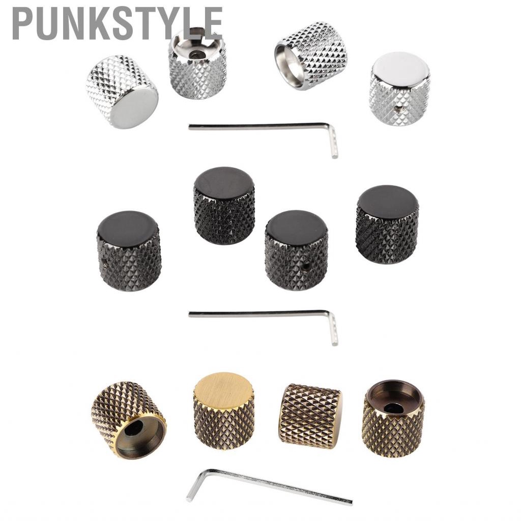 Punkstyle Flat Top Barrel Knob กีตาร์ 4 ชิ้นโลหะ Solid พร้อมประแจสำหรับ ...