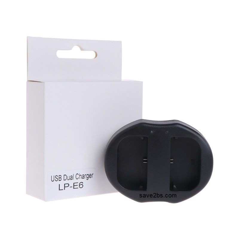 แท่นชาร์จ CANON LP-E6 Dual USB Charger สำหรับ Canon EOS 5DII 5DIII 5DS ...