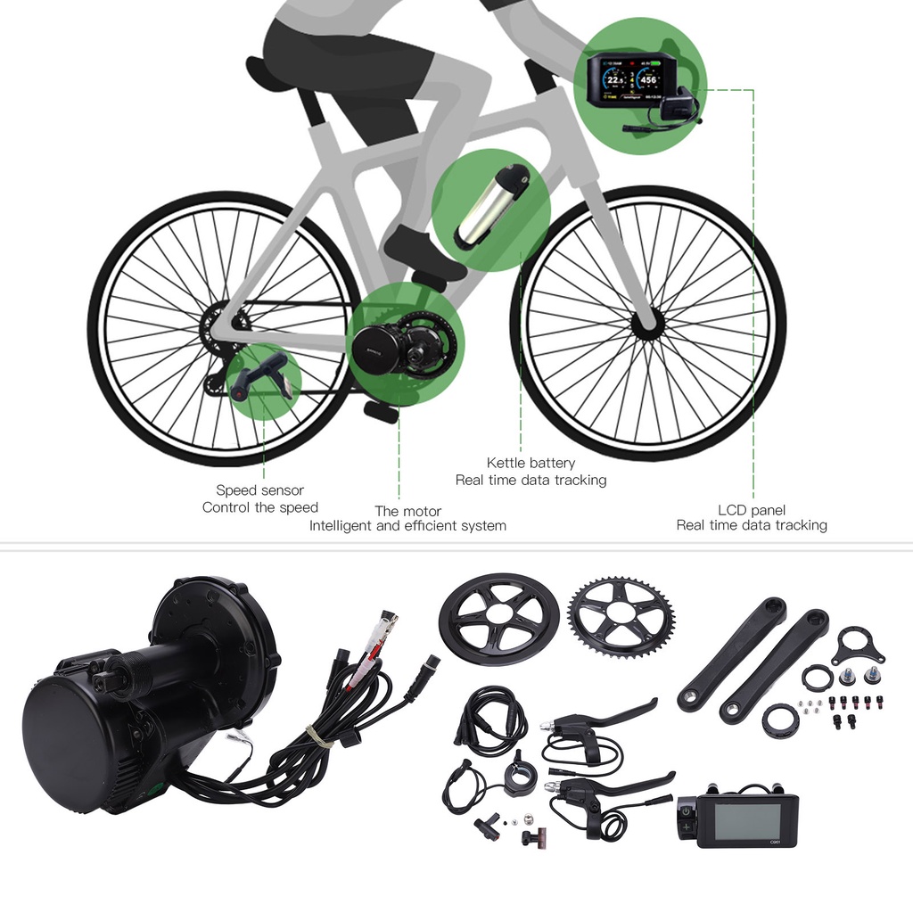 Sportswear Shop 36V 500W Electric Bike Mid Mount Motor Conversion Kit ...