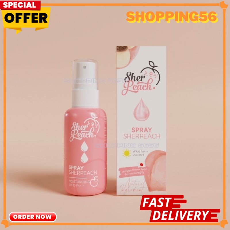 สเปรย์น้ำแร่เชอพีช SHER PEACH SPRAY SHERPEACH SPF30 PA+++ UVA/UVB ปริมาณ 30 มล. | Shopee Thailand