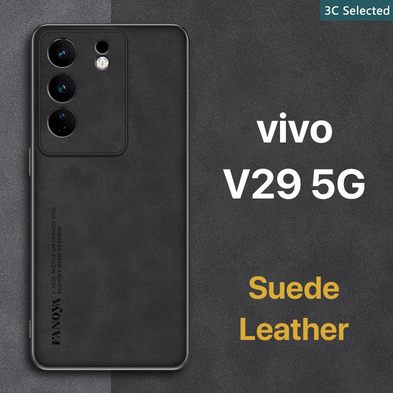หนังกลับ เคส vivo V29 5G Case สัมผัสที่สบาย ป้องกันลายนิ้วมือ ขอบTPU ...