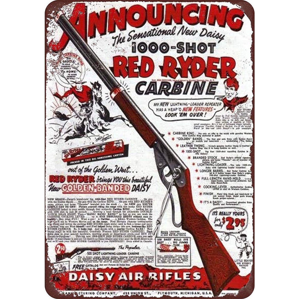 ป้ายโลหะดีบุก ลายดอกเดซี่ 1940 Red Ryder BB Gun สไตล์วินเทจ 8x12 ...