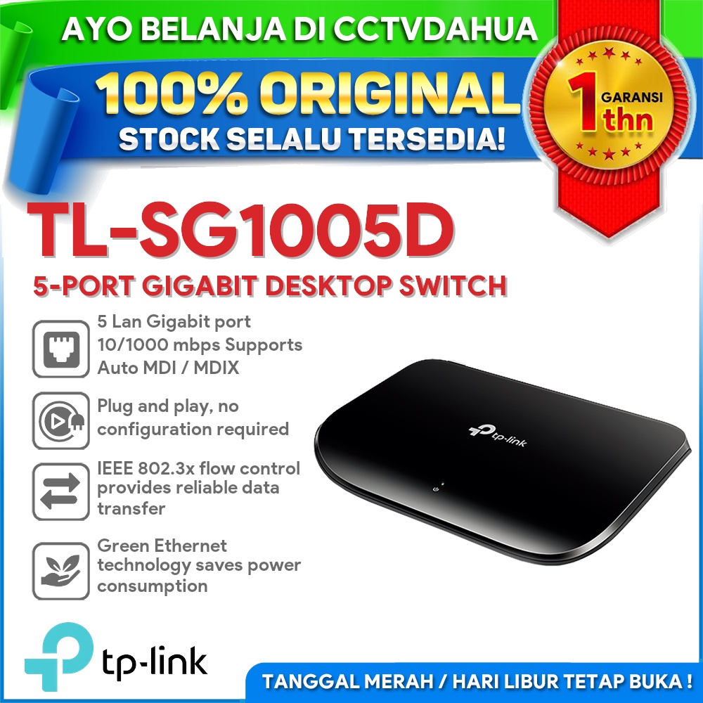Tp-link TL-SG1005D 5-PORT GIGABIT DESKTOP SWITCH รับประกันอย่างเป็น ... Tp-link TL-SG1005D 5-PORT GIGABIT DESKTOP SWITCH รับประกันอย่างเป็น ...