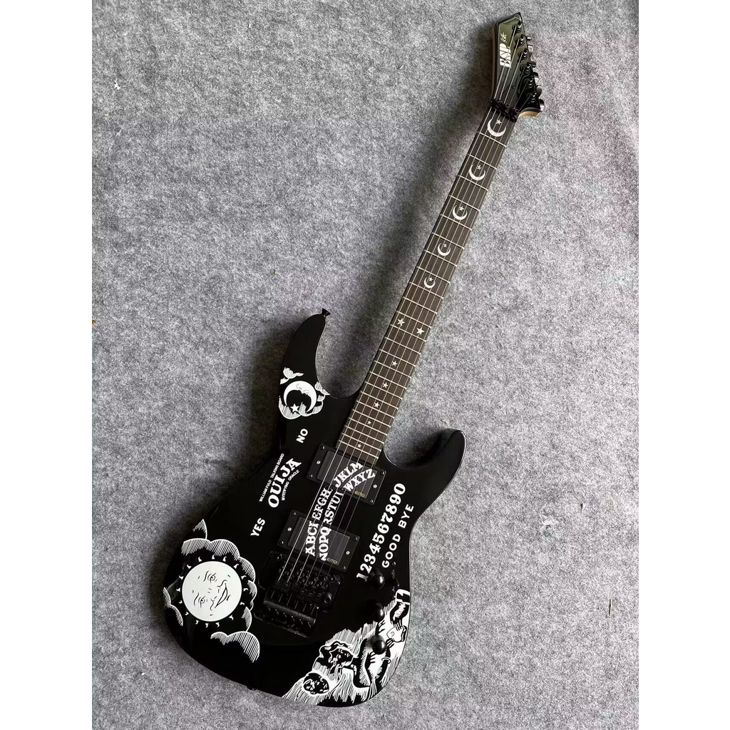 Esp Kirk Hammett Metallica Ouija Black Miniature Professional Guitar ...