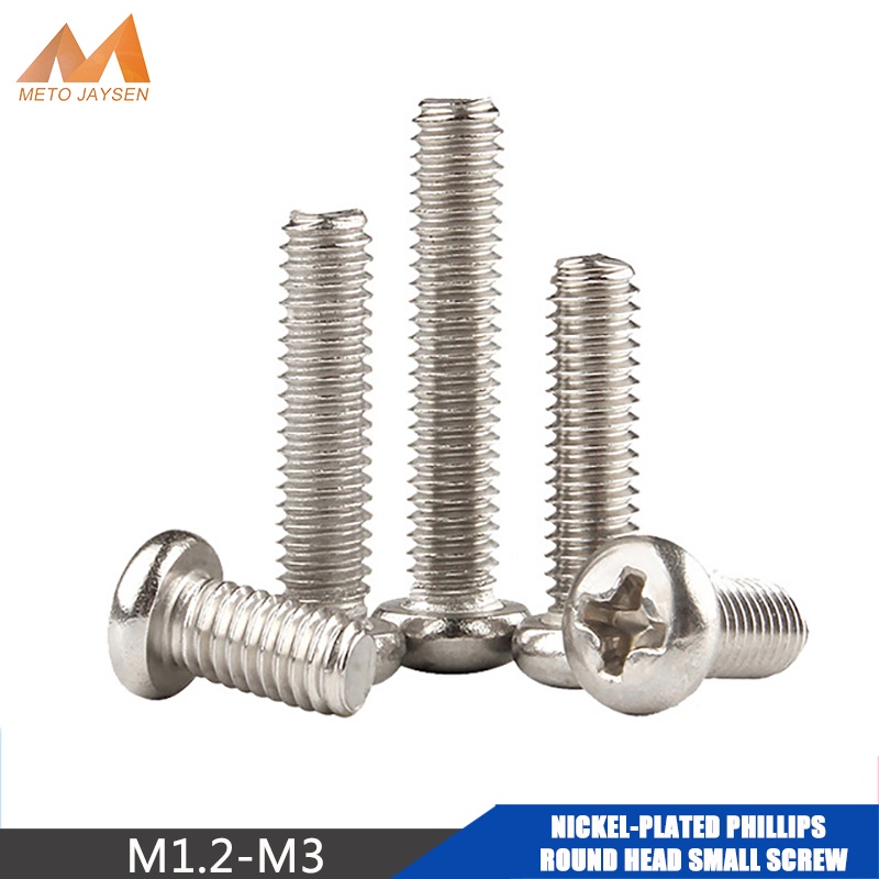 สกรูหัวกลม ชุบนิกเกิล ฟิลลิปส์ M1 M1.2 M1.4 M1.6 M2 ยาว 2 มม.-16 มม. | Shopee Thailand