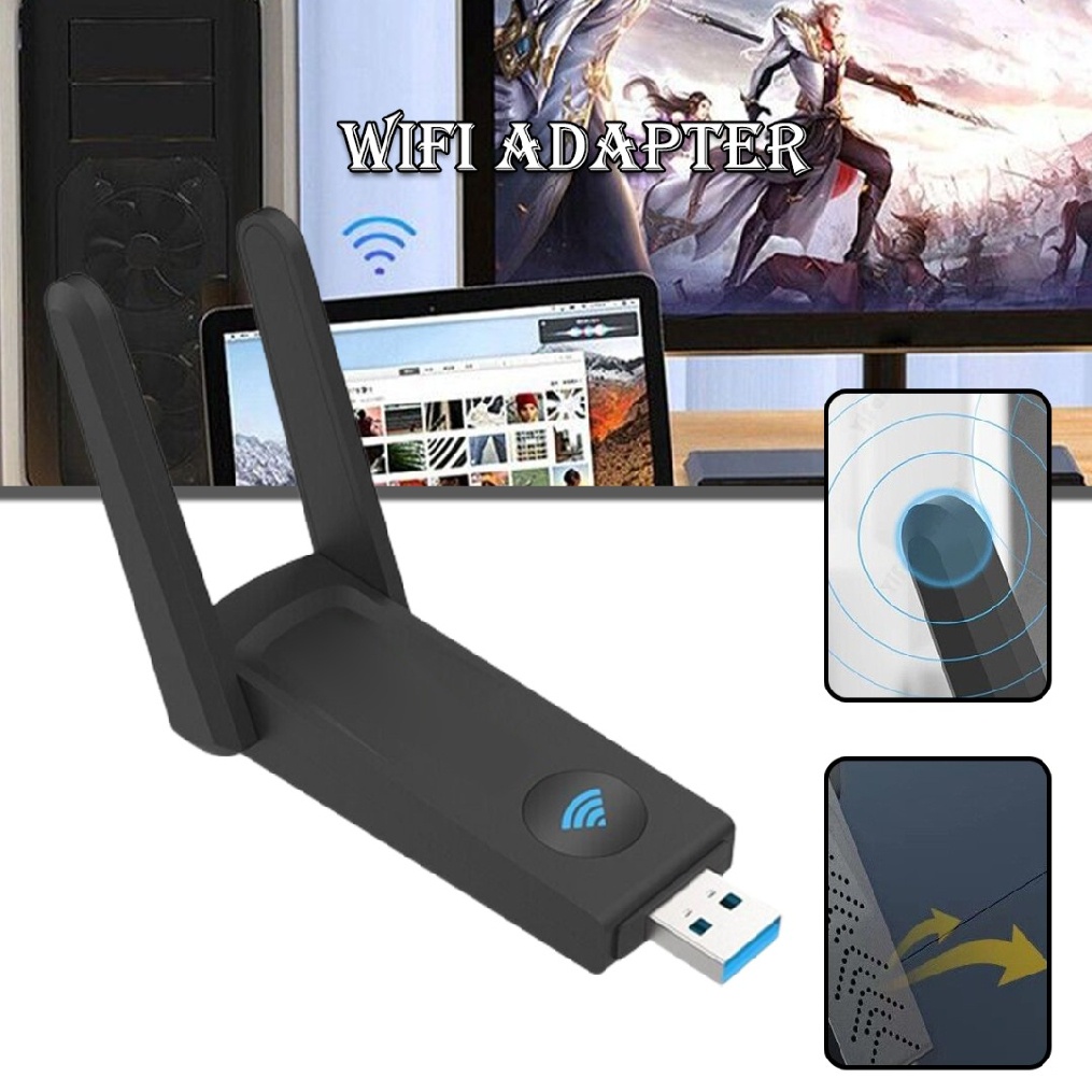 USB 3.0 WiFi Adapter 1300Mbps Long Range Dual Band 5G Wireless Network ...