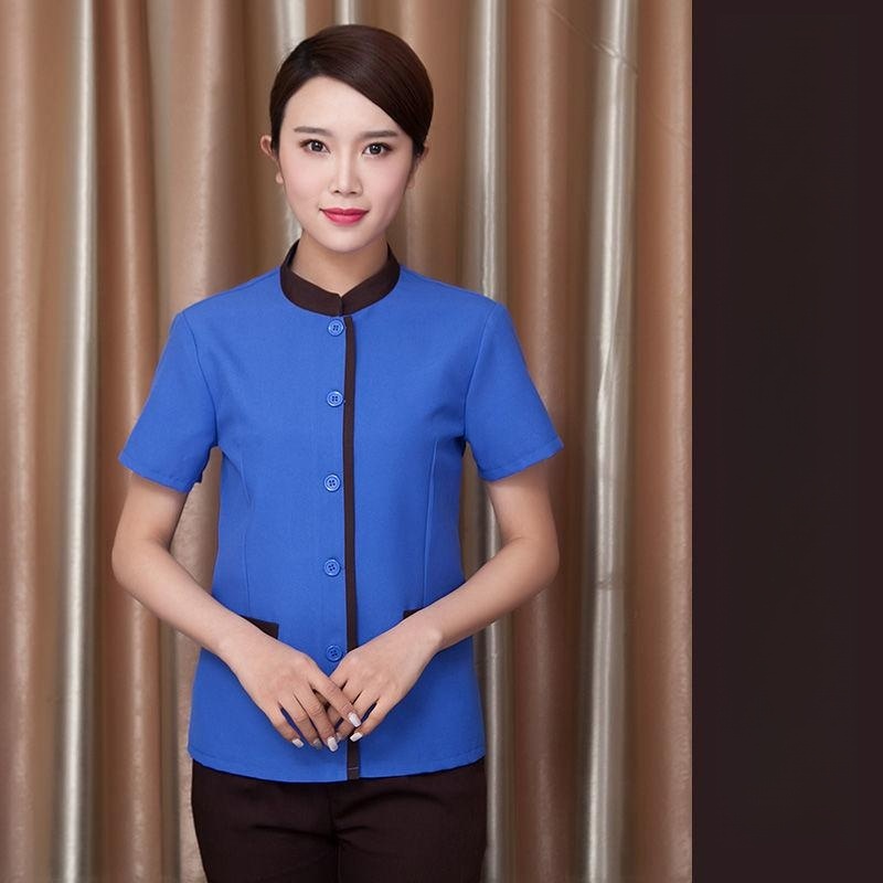 เสื้อคนงานไซส์ใหญ่ เครื่องแบบโรงแรม ชุดทำงาน ชุดพนักงานทำความสะอาดชุดพนักงานเสริฟ กระดุมเซฟตี้ ...