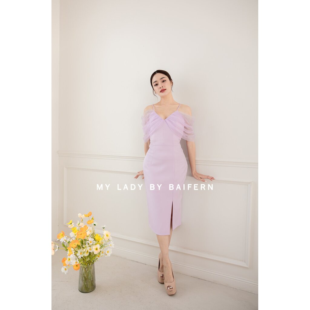 ชุดเดรสไปงานแต่ง ชุดออกงาน MY LADY BY BAIFERN - ML0437 | Shopee Thailand