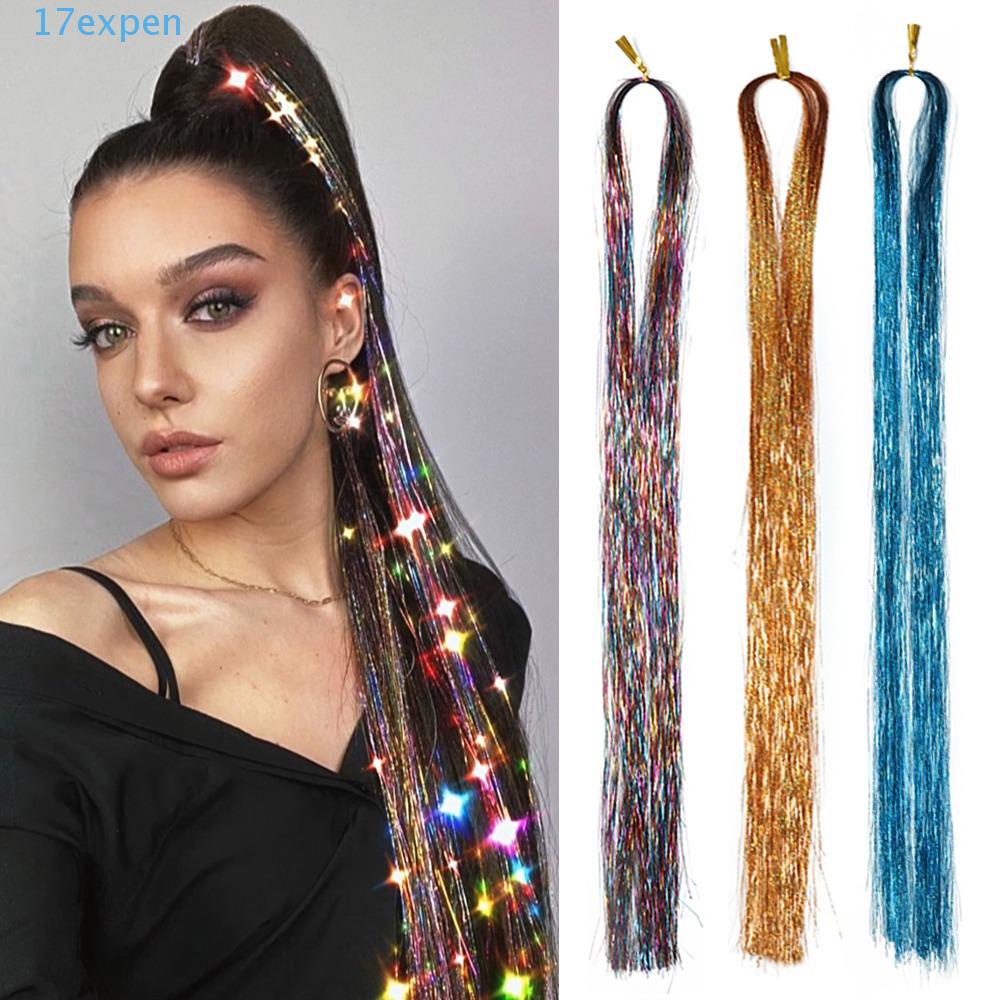 Expen วิกผมไฮไลท์ ผ้าไหม กลิตเตอร์ สีรุ้ง สําหรับถักเปียหางม้า | Shopee ...