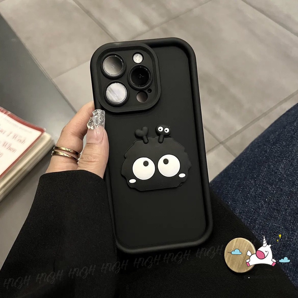 เคสโทรศัพท์มือถือ แบบนิ่ม ลายการ์ตูน 3D สีดํา สําหรับ IPhone 6S 8 7 6 ...