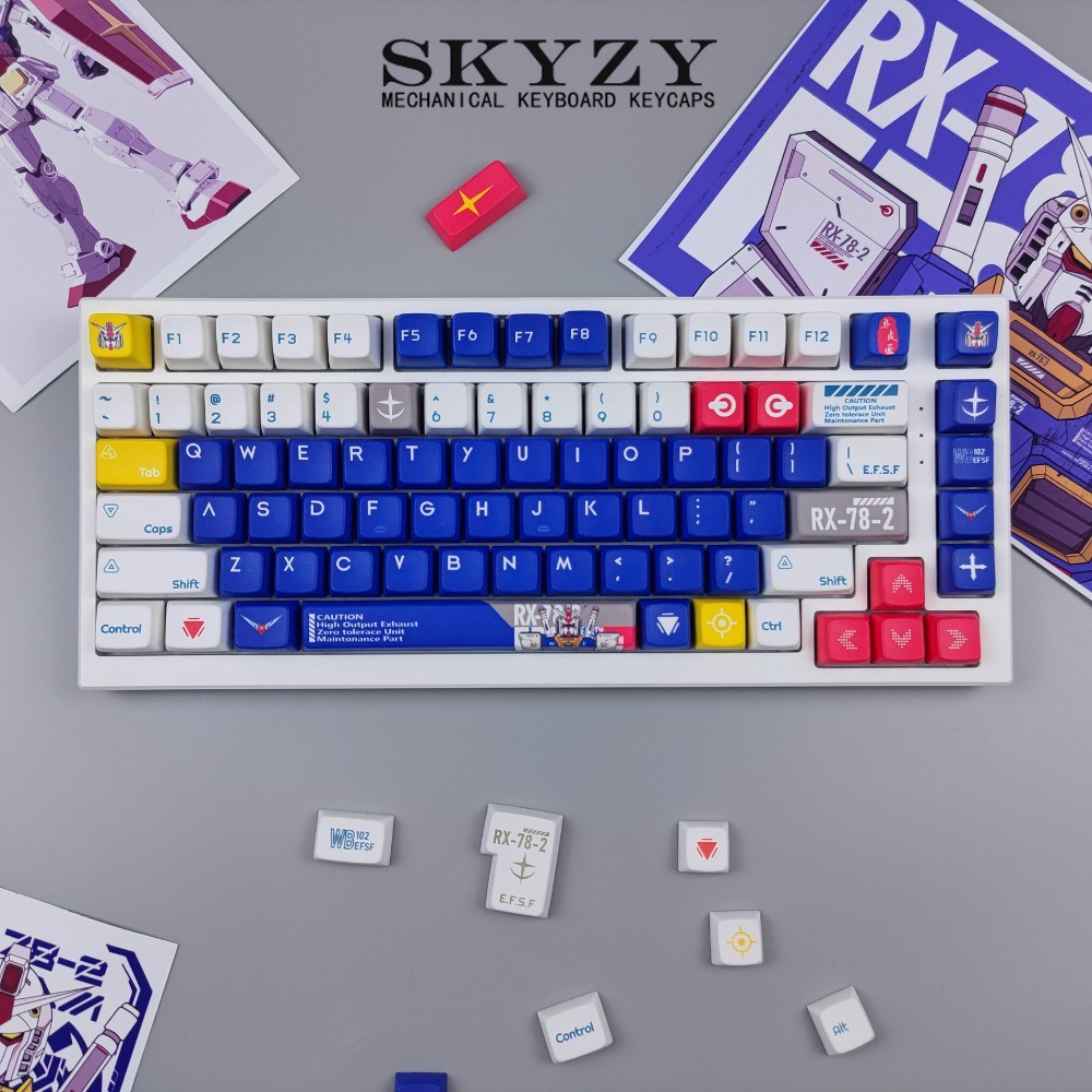 GUNDAM Keycaps SDA Profile ชุดสูทมือถืออะนิเมะ PBT Dye Sub คีย์บอร์ด ...