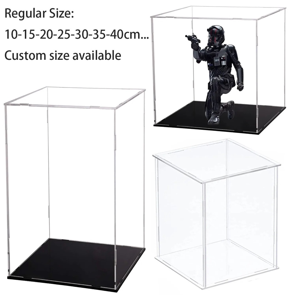 10-40cm Acrylic Display Case Assemble Display Storage Box for ...