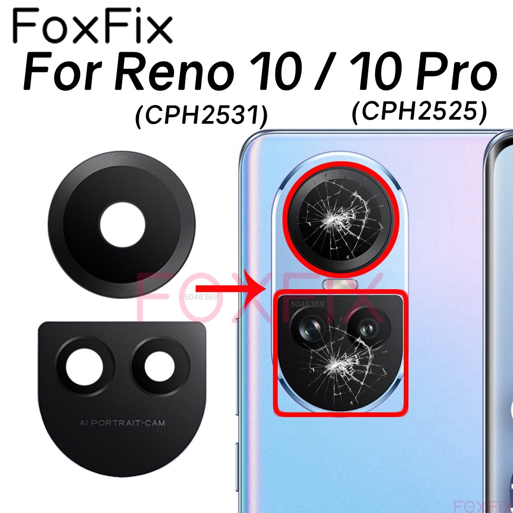 ฝาครอบเลนส์กล้องหลัง พร้อมสติกเกอร์กาว แบบเปลี่ยน สําหรับ OPPO Reno10 ...