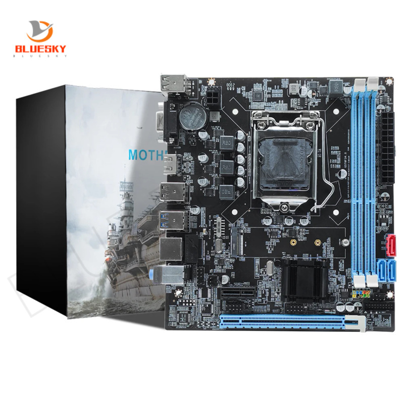 เมนบอร์ดคอมพิวเตอร์เดสก์ท็อป B75รองรับ VGA + HDMI + พอร์ต RJ45 16GB Micro-ATX Desktop เมนบอร์ด ...