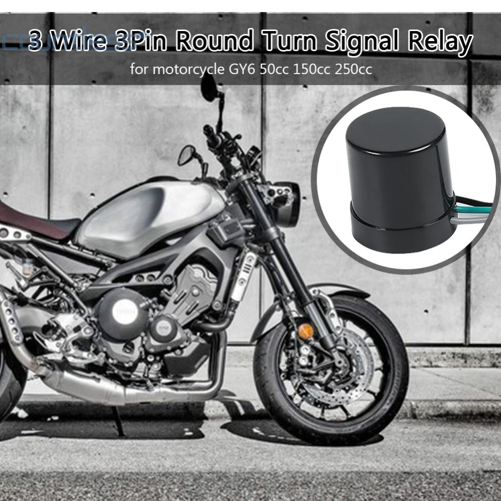 ใหม่ GY6 50cc 150cc 250cc 3 สาย 3Pin Round Turn Signal Relay Indicator ...