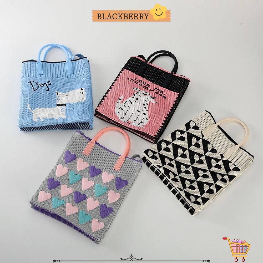 Blackberry Knot Wrist Bag, กระเป๋าถือถักการ์ตูนความจุขนาดใหญ่, กระเป๋า ...