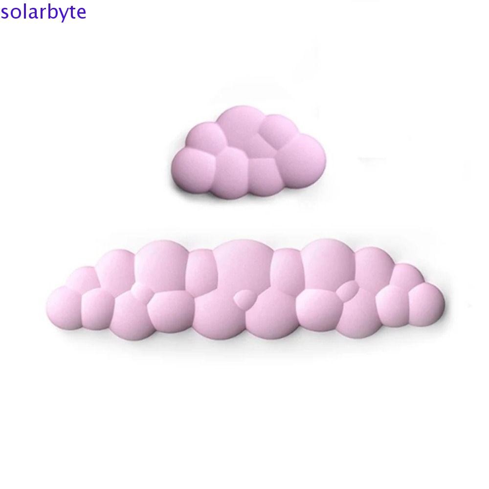 แผ่นรองข้อมือคีย์บอร์ด SOLARBYTE, แผ่นรองเมาส์ผ้าฝ้ายหน่วยความจํารูปเมฆ, Ergonomic Comfort กัน ...