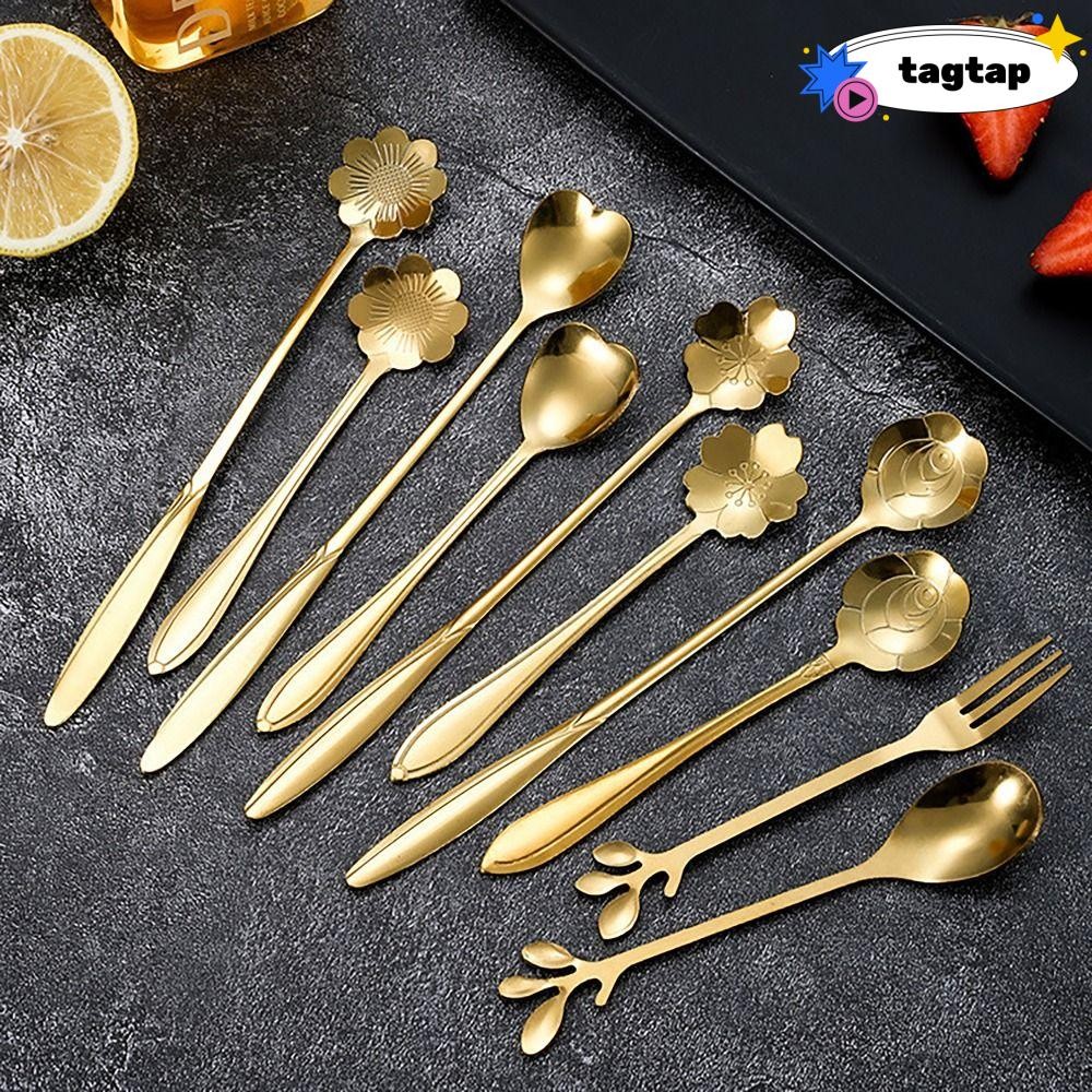 Tagtap ช้อนซุป, SAKURA ROSE LOVE Gold Silver ช้อนกวน, เครื่องล้างจานแบบ ...