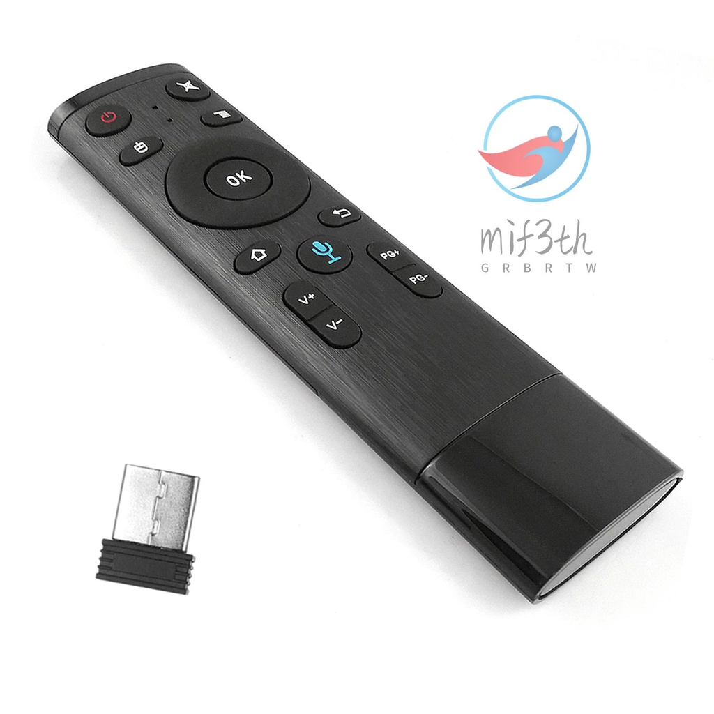 รีโมตคอนโทรลไร้สาย 2.4G พร้อมตัวรับสัญญาณเสียง USB สําหรับ Smart TV ...