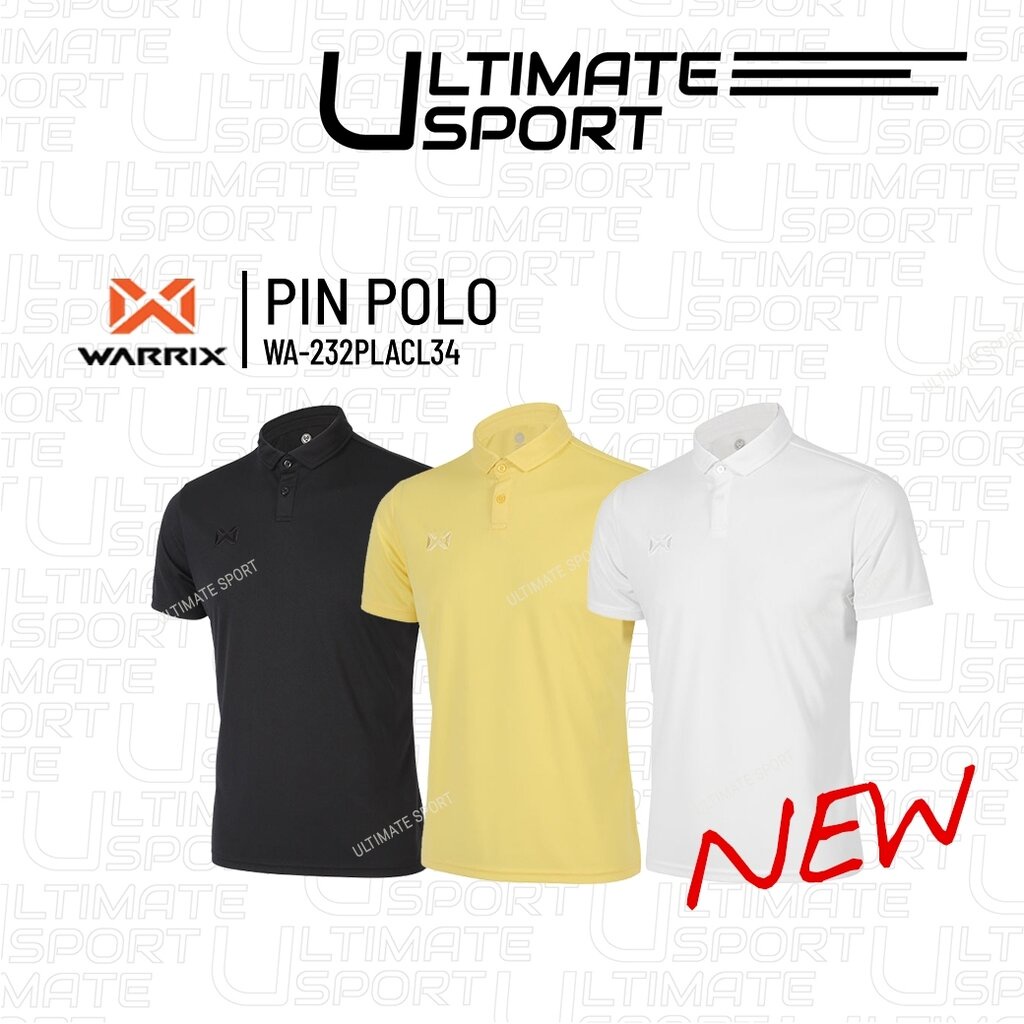 ใหม่ล่าสุด!! WARRIX รุ่น PIN เสื้อโปโลวอริกซ์สีล้วน (WA-232PLACL34) สี ...