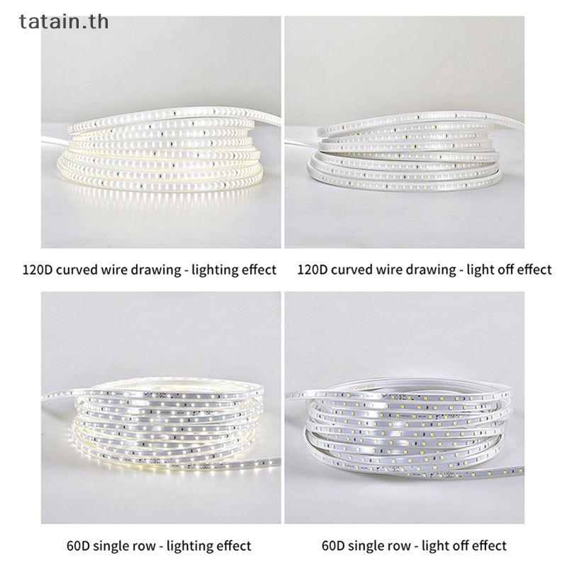 Tatain แถบไฟ LED 220V กันน้ํา ความสว่างสูง ยืดหยุ่น พร้อมสวิตช์ปลั๊ก TH ...