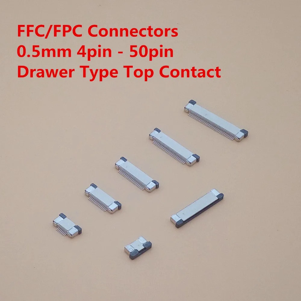 10 ชิ้น FPC Connector ซ็อกเก็ต FFC 0.5 มม.ลิ้นชักประเภท Top Contact 4P 6P 8P 10P 12P 14P 16P 18P ...