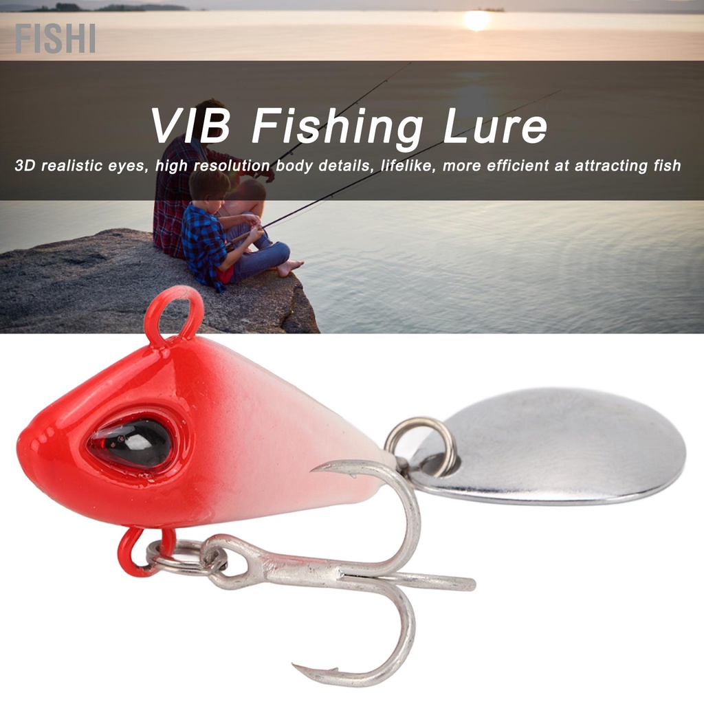 Fishi 20g โลหะ JIG แผ่นเหล็ก VIB Fishing Lure 3D ตาเหยื่อประดิษฐ์อุปกรณ์ตกปลา Tackle อุปกรณ์ ...