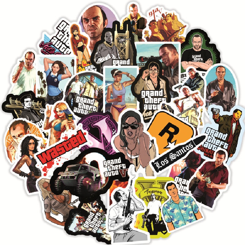 50Pcs/Set Grand Theft Auto GTA Series 02 Stickers Rockstar Games ...