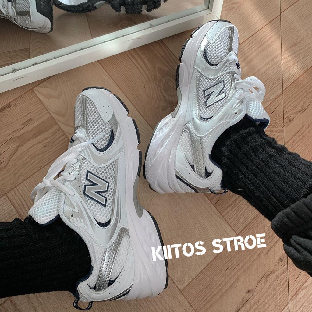 Brand New balance NB 530 MR530 Silver Black White Black Silver Gradient ...