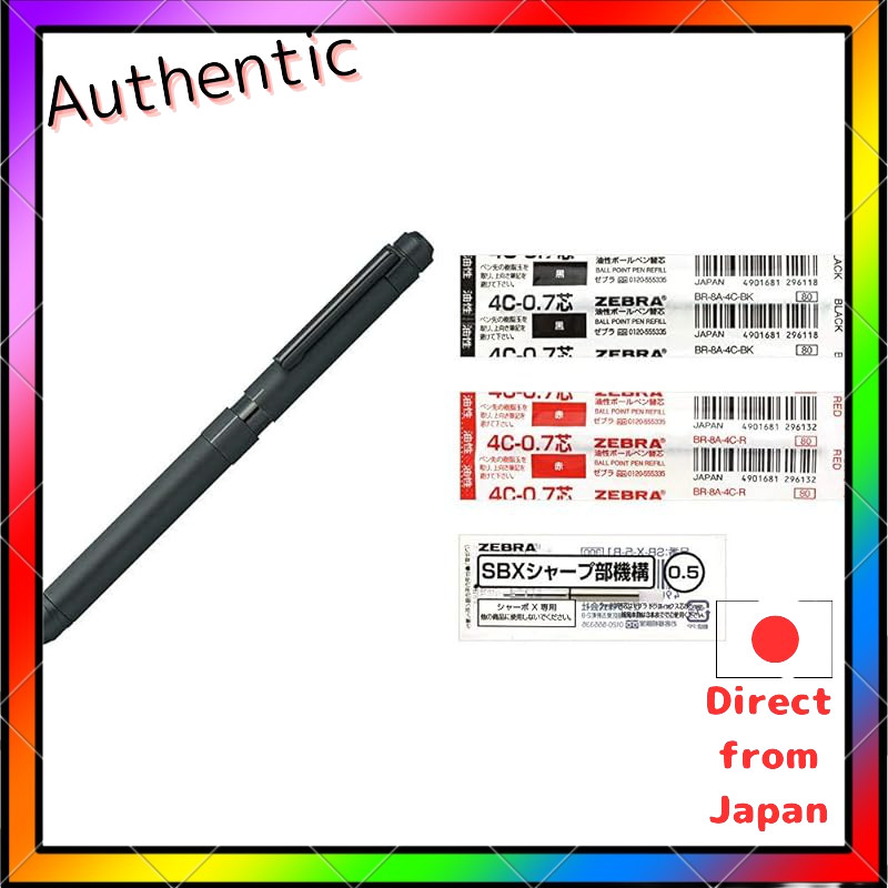 Zebra Multi-Function Pen Sarbo X St3 สีดํา Sb14-Bk + หมึกน้ํามัน 2 สี 0.7 มม. + ชุดกลไกดินสอกล ...