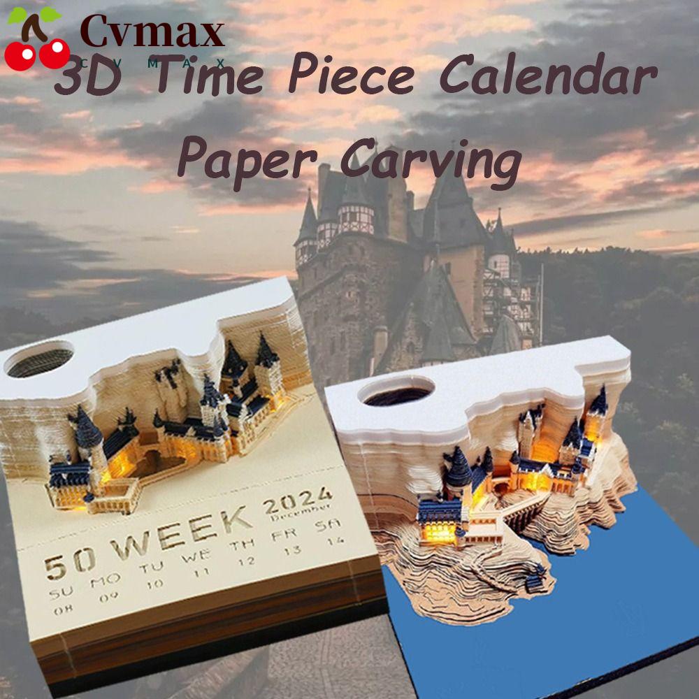 Cvmax ปฏิทินตั้งโต๊ะ พร้อมไฟ Led กระดาษแกะสลัก 2024 สําหรับตกแต่งบ้าน | Shopee Thailand