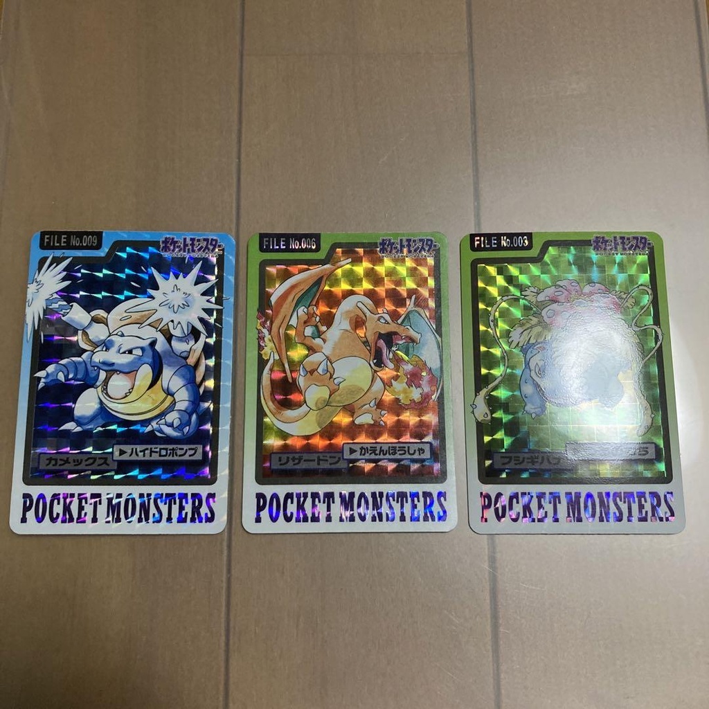 Pokemon Card Carddass Charizard Venusaur Blastoise Holo Old Back ...