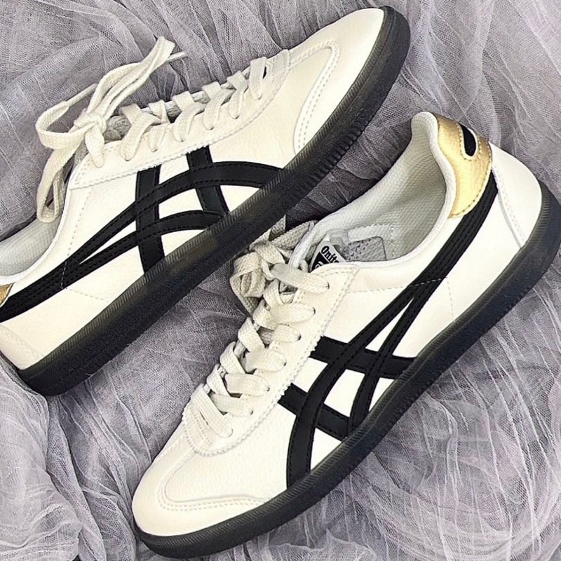 Onika Tiger Tokuten รองเท้าผ้าใบ สีขาว สีดํา | Shopee Thailand