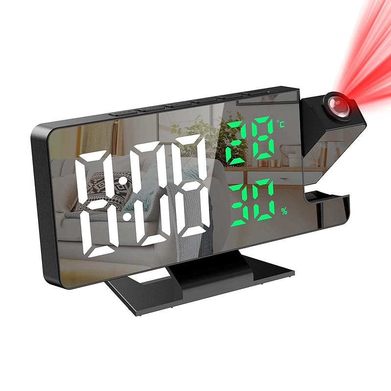 Digital LED clock Projection clock Alarm clock Display clock Desktop ...