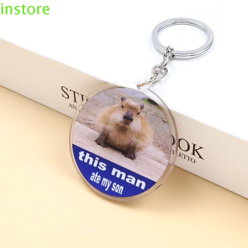 Instore Capybara พวงกุญแจ,เรซิ่นอะคริลิคสัตว์ Capybaras พวงกุญแจ, พวงกุญแจรถการ์ตูน Capybara ตลก ...