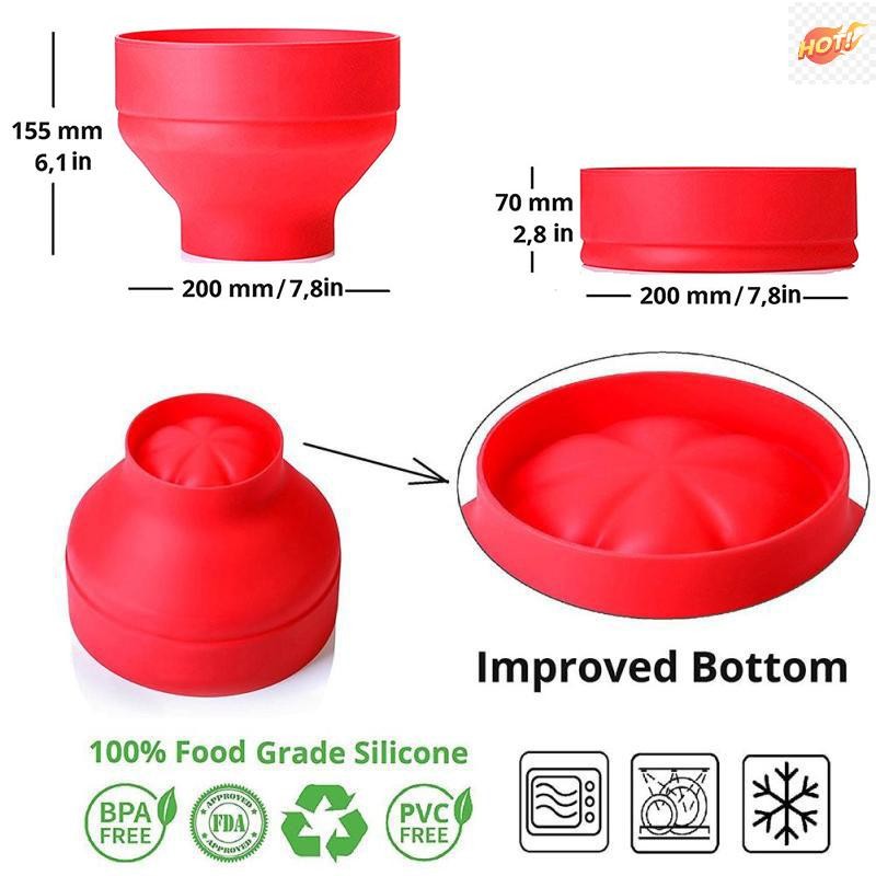Meet 1PC Popcorn ชามพร้อมฝาปิดไมโครเวฟ Popcorn Bucket Creative พับ ...