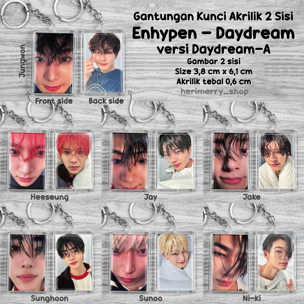 GANTUNGAN ENHYPEN DAYDREAM Enha พวงกุญแจอะคริลิค - KPOP สินค้า Ganci ...