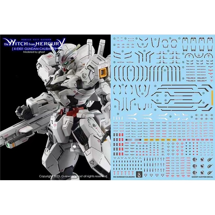 YAN GHOST TWFM HG 1/144 Calibarn Water Slide Decal Fluorescent Type ...
