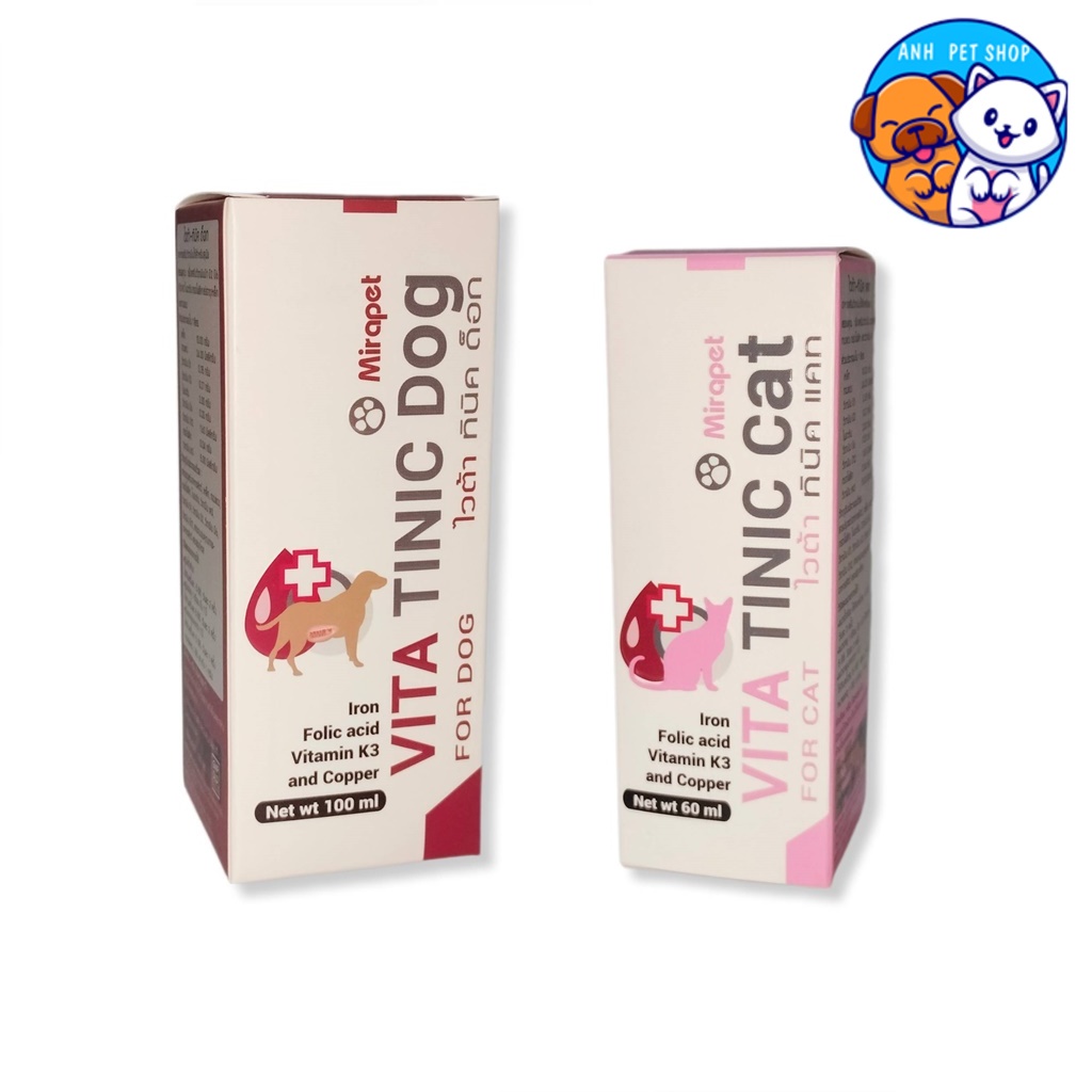 VITA TINIC อาหารเสริมวิตามิน ธาตุเหล็ก ทองแดง สำหรับสัตว์เลี้ยง 60 ...