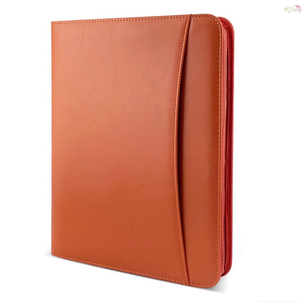 Bisofice Zippered Padfolio A4 PU Leather Portfolio Organizer Folders - Practical Tablet Sleeve ...