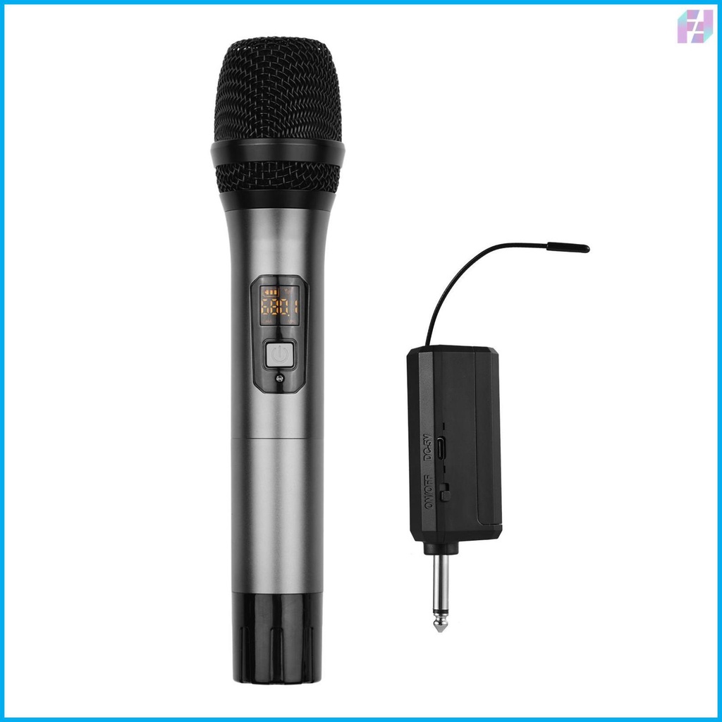 UHF Wireless Microphone System with Handheld Cardioid Microphone and ...