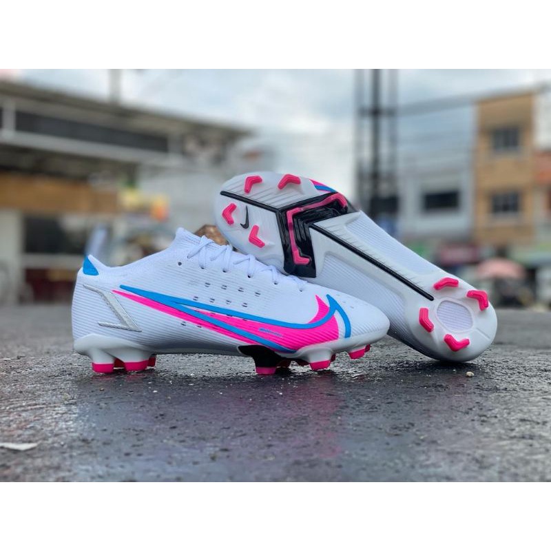 Sepatu Bola Nike Mercurial Vapor 14 Elite สีขาวสีชมพูสีฟ้า FG สันทนาการ ... Sepatu Bola Nike Mercurial Vapor 14 Elite สีขาวสีชมพูสีฟ้า FG สันทนาการ ...