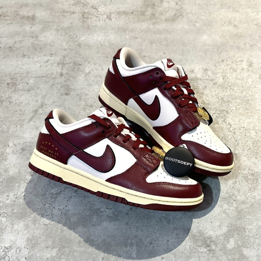 Nike Dunk Low Just Do It Sail Maroon Team Red Gold (100% Authentic ...