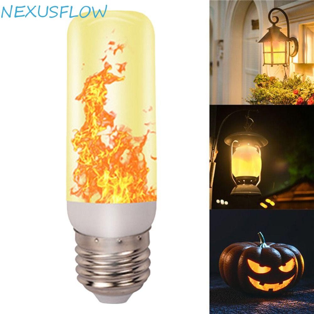 Nexusflow หลอดไฟเปลวไฟแบบไดนามิก, E27 สีสัน LED เปลวไฟริบหรี่หลอดไฟ, มัลติฟังก์ชั่นมินิ 4 โหมด ...