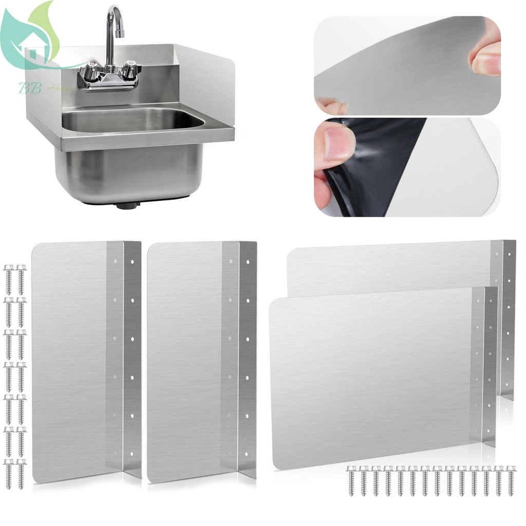 2 ชิ้นด้านข้าง Splash Guard กันสนิม Sink Side Splash Guard Wall Mount ...