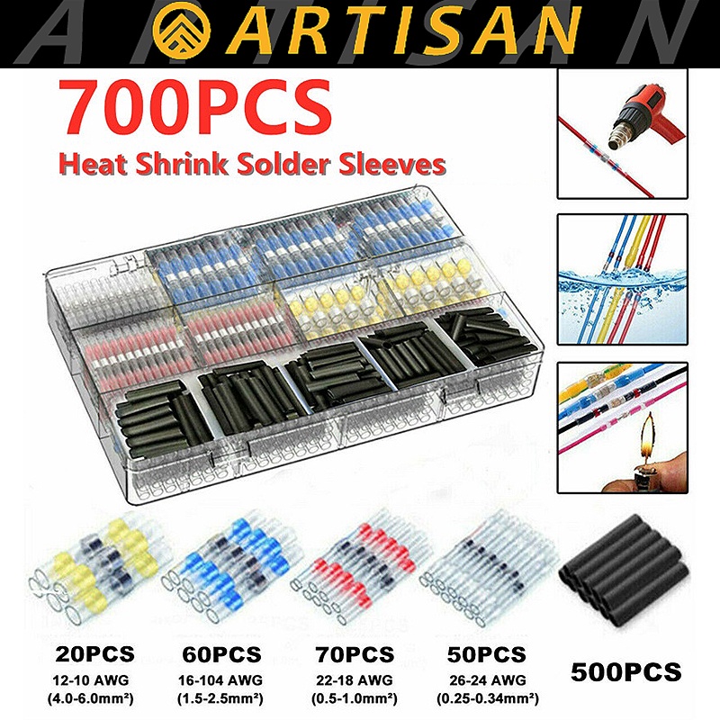 800PCS Solder Ring Terminal ความร้อนหด Solder Ring Middle Joint ...