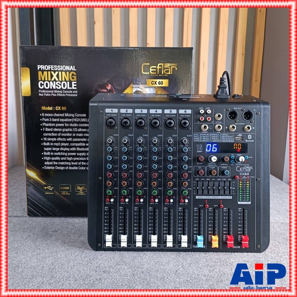 Ceflar CX-60 MIXER มิกเซอร์อนาล็อก ช่องเสียบไมค์ 6 ช่อง มิกเซอร์ เครื่องปรับแต่งเสียง มิกซ์เซอร์ ...