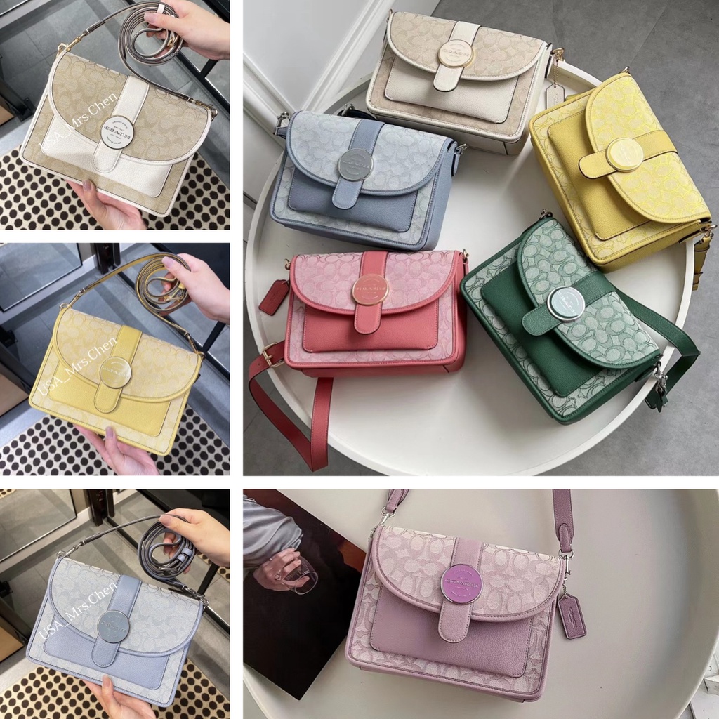 COACH Lonnie C8307 กระเป๋าบุรุษไปรษณีย์ - ซองจดหมายหัวเข็มขัดกลม ...