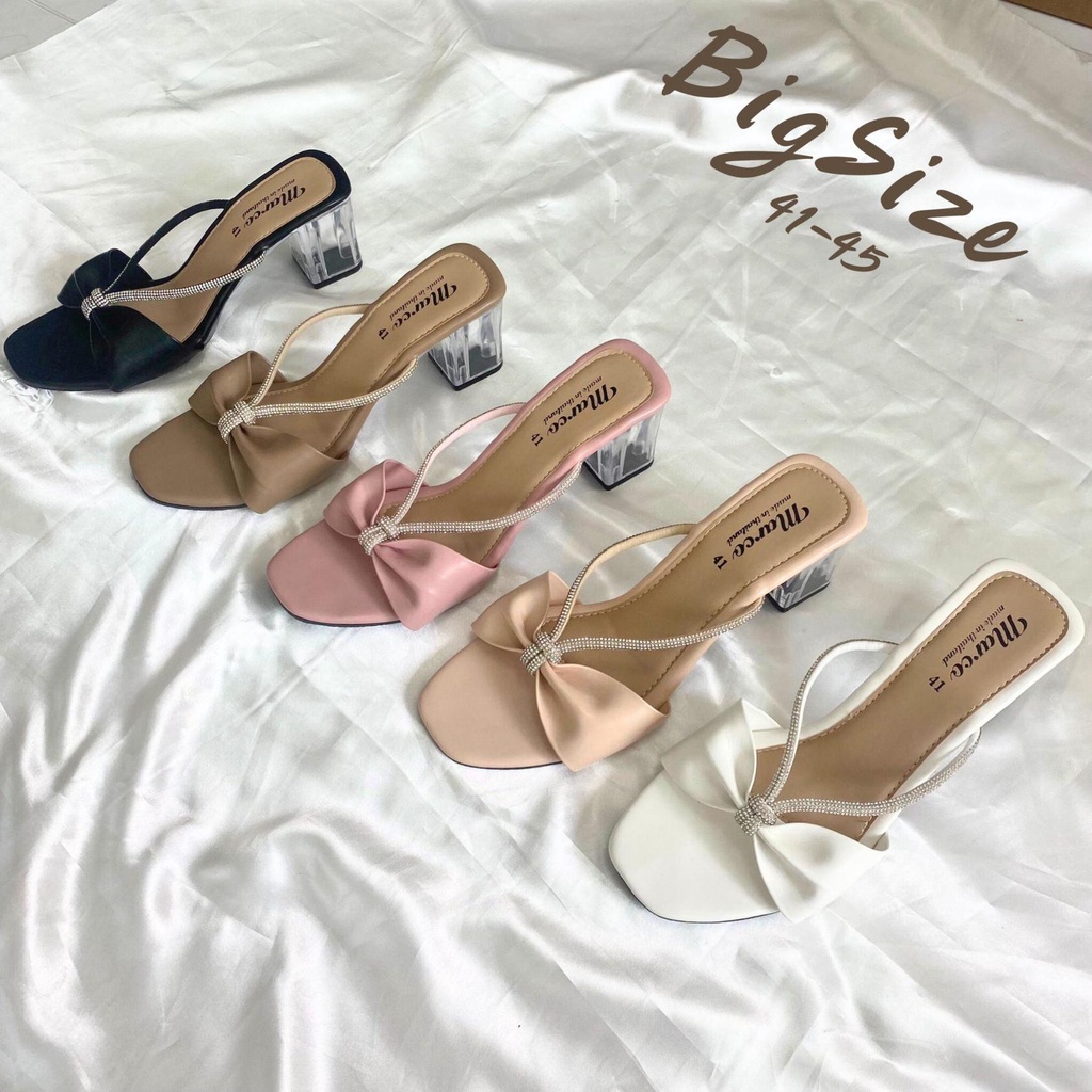 รองเท้าแฟชั่นไซส์ใหญ่ แบรนด์ Marco รุ่น B1031 หน้าโบว์ แต่งเพชร มีไซส์ ...